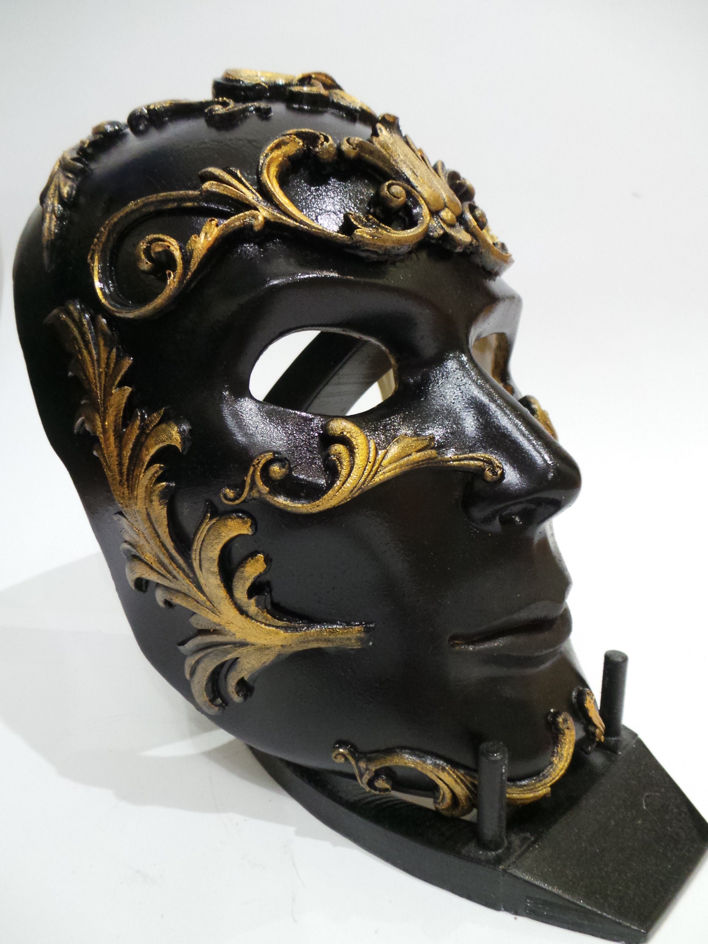 Mask black prince from venice. Cosplay Halloween decorative as | Etsy