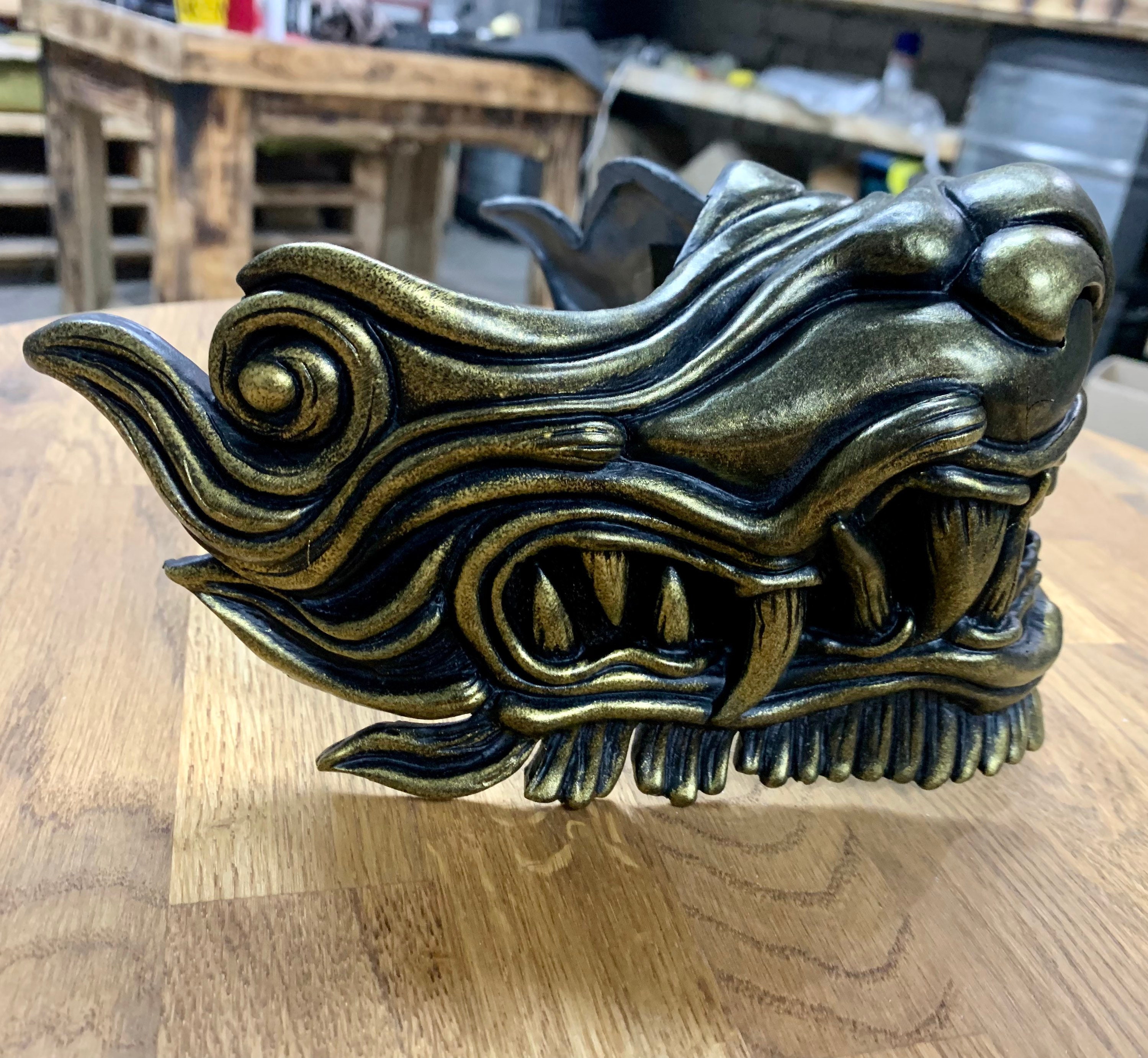 Mask Dragon Gold Samurai - Etsy