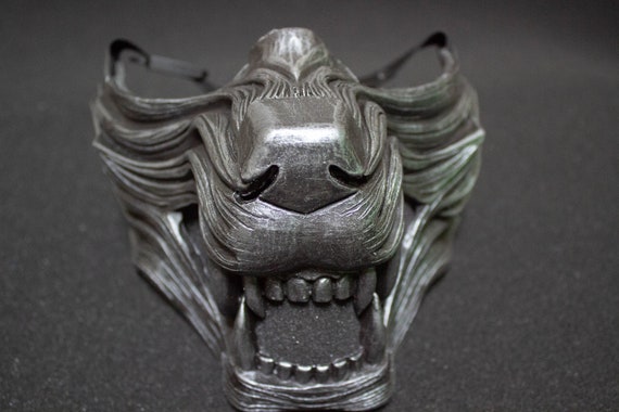 Wolf Mask Wolf Oni Berserk Menpo Mask Samurai Fenrir | Etsy