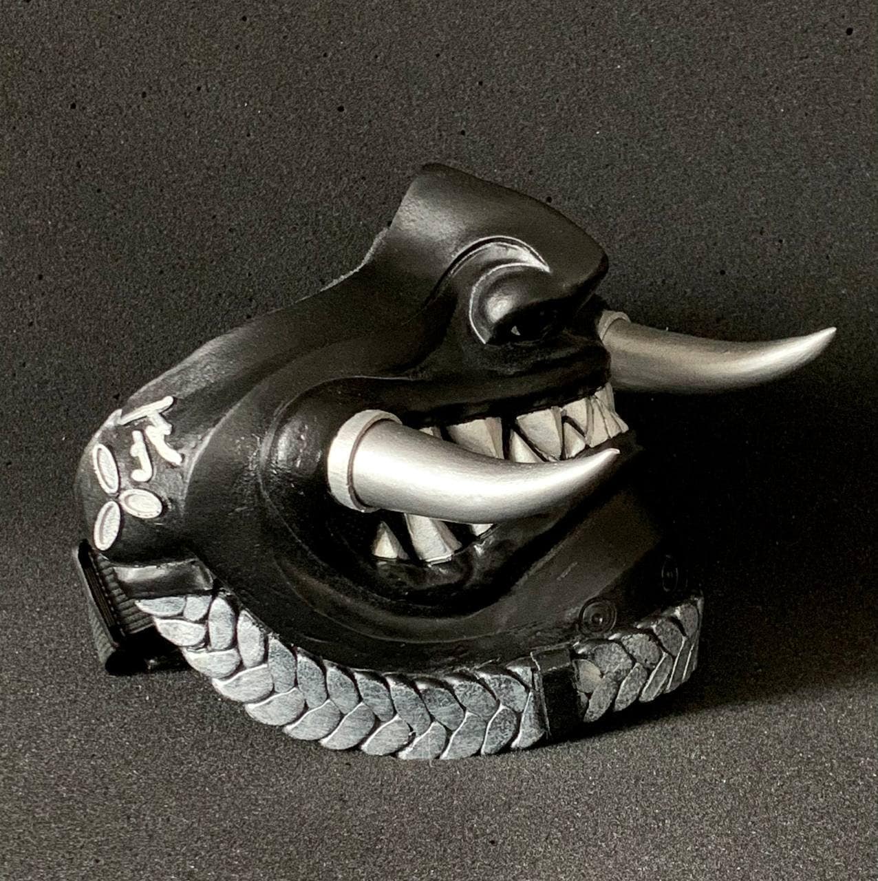 Half Face Samurai Mask Black Water - Etsy