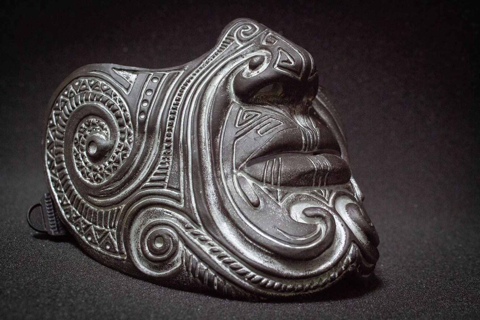 Silver Maori Mask Samurai Mask Face Tattoo Half Face Mask - Etsy