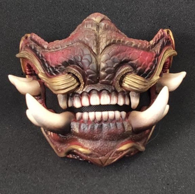 Mask Dragon Sakura Blossom Samurai Mask - Etsy