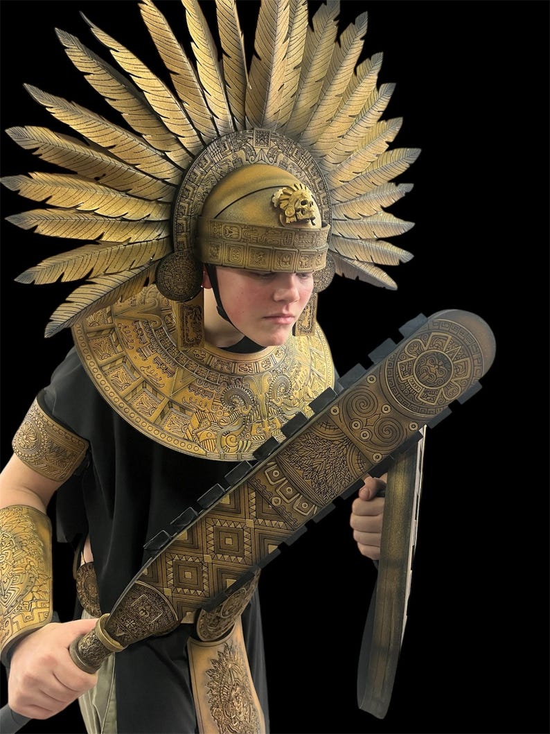 Full Aztec Warrior Costume, Mayan Priest Armor Set, Ancient Mexico ...