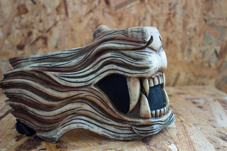 Wolf Mask Bone Wolf Oni Berserk Menpo Mask Samurai Fenrir | Etsy