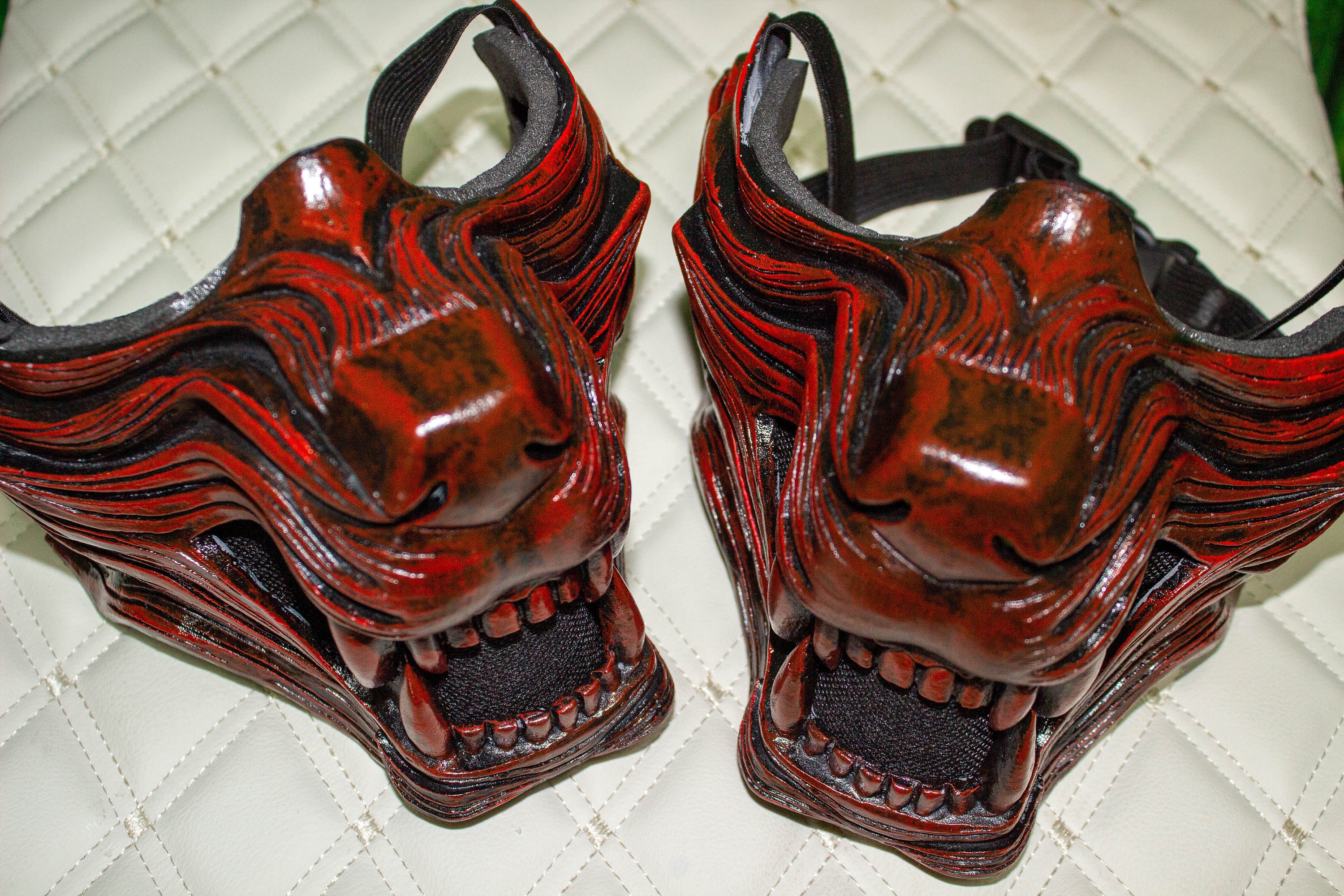 Wolf Mask Wolf Red Tree Oni Berserk Menpo Mask Samurai Fenrir - Etsy
