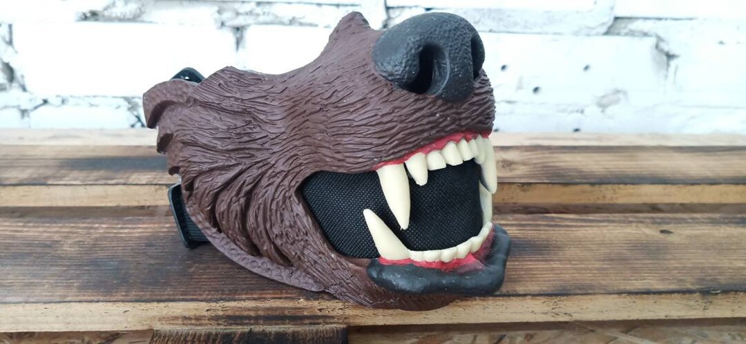 Realistic Brown Bear Mask, Russian Grizzly Half Face Mask, Forest Beast ...