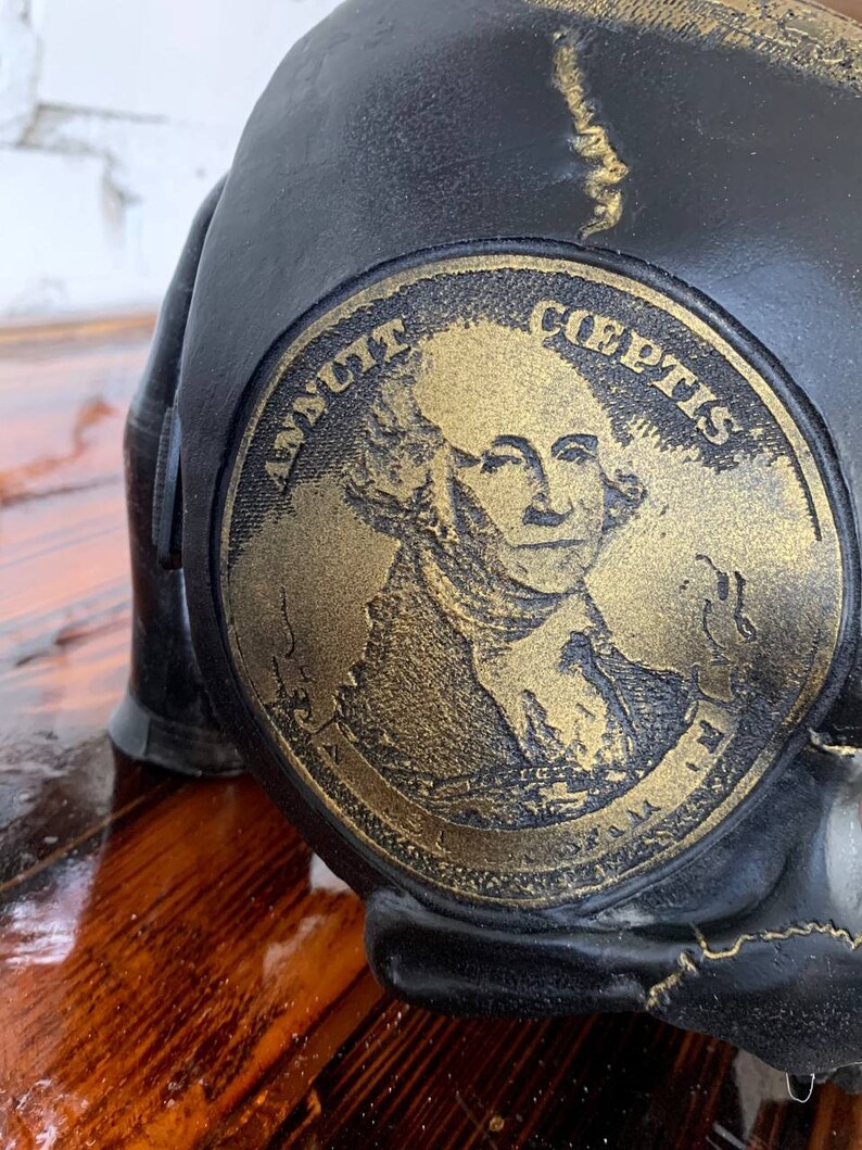 Human Skull Engraved Dead President Dark Gold - Etsy