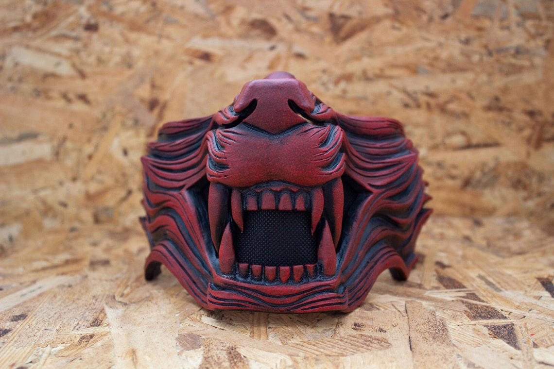 Wolf Mask Red Wolf Fenrir Mask | Etsy