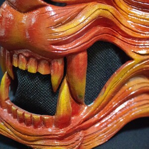 Wolf Mask Fiery Wolf Oni Berserk Menpo Mask Samurai Fenrir - Etsy
