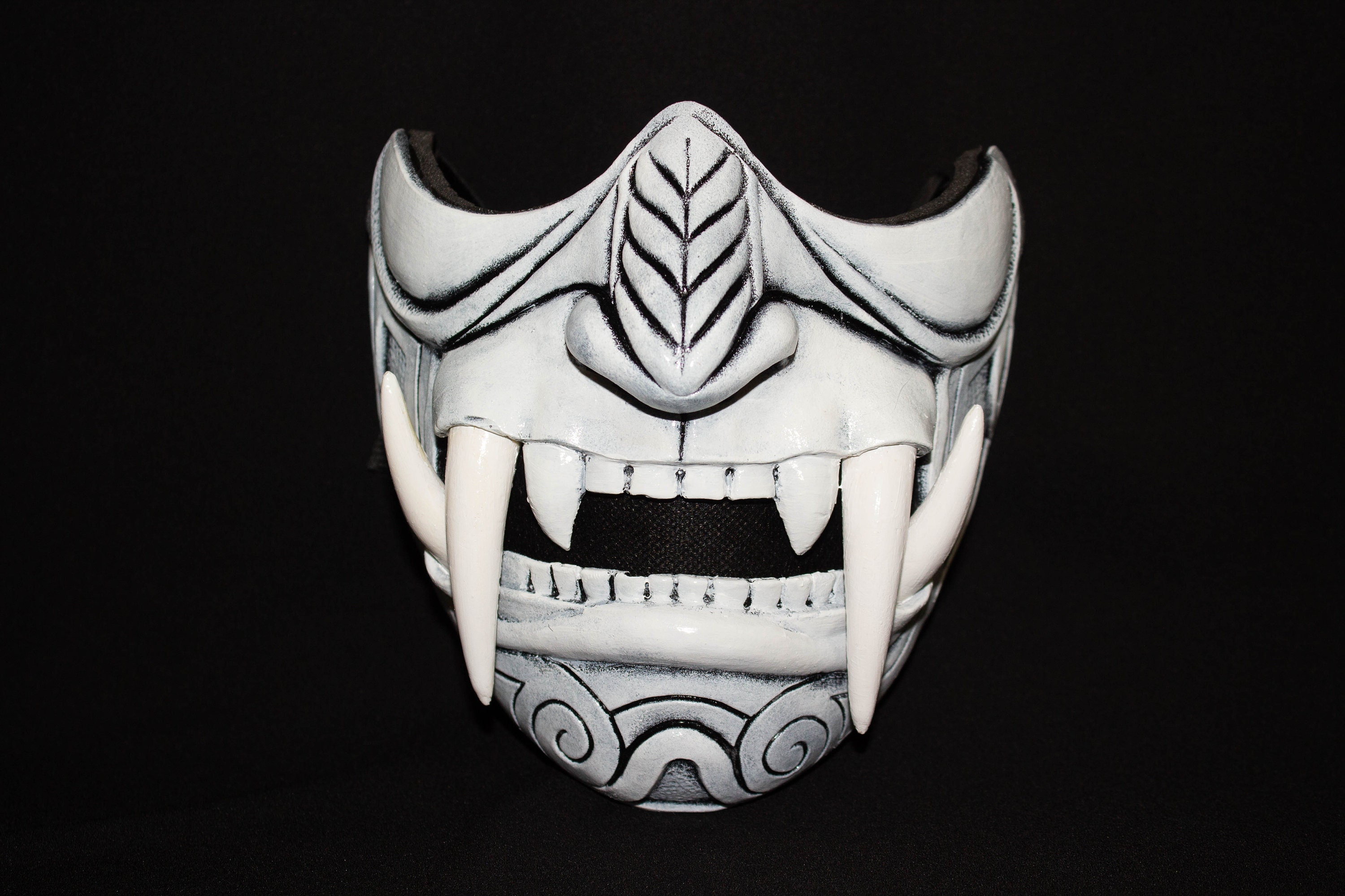 Half Face White Demon Assassin Ronin Samurai Mask Cool - Etsy