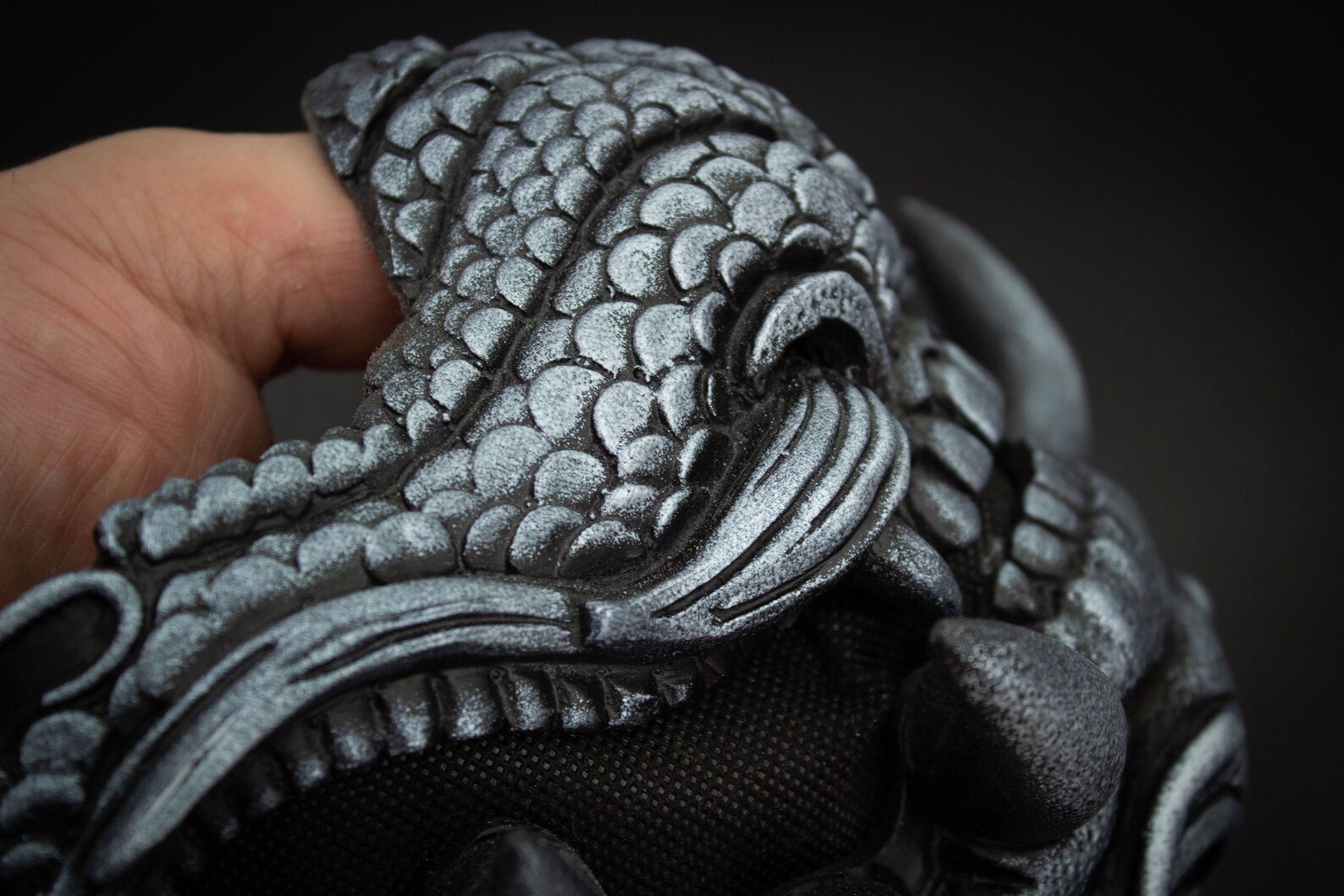 Silver dragon yakuza. Samurai mask. silver | Etsy