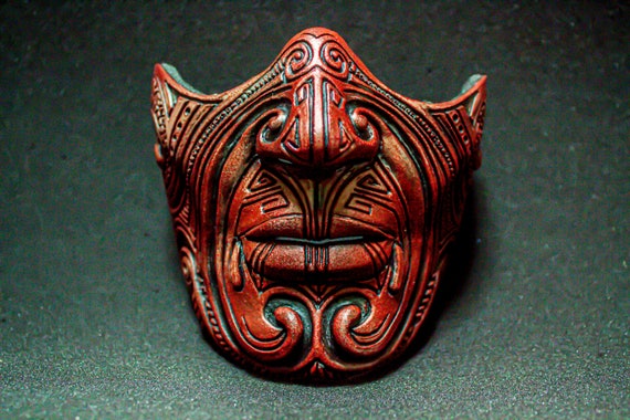 Bloody Baron Maori Mask Samurai Mask Face Tattoo Half Face | Etsy UK