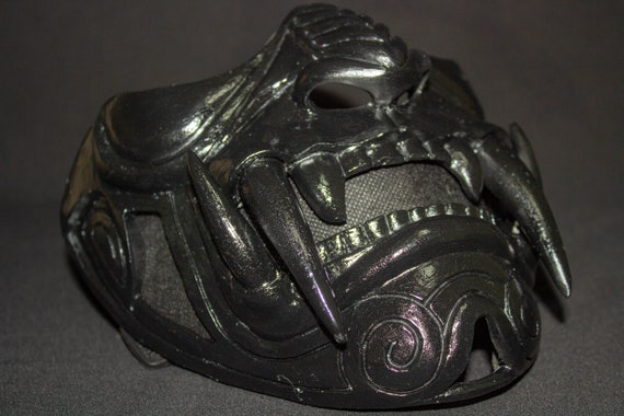 Half Face the black Assassin Ronin Samurai Mask Cool Baddass Demon Oni ...