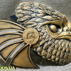 Mask of God RA Egyptian Falcon Head Horus Gold - Etsy