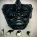 Samurai Mask Black +2 Sets of Fangs. - Etsy