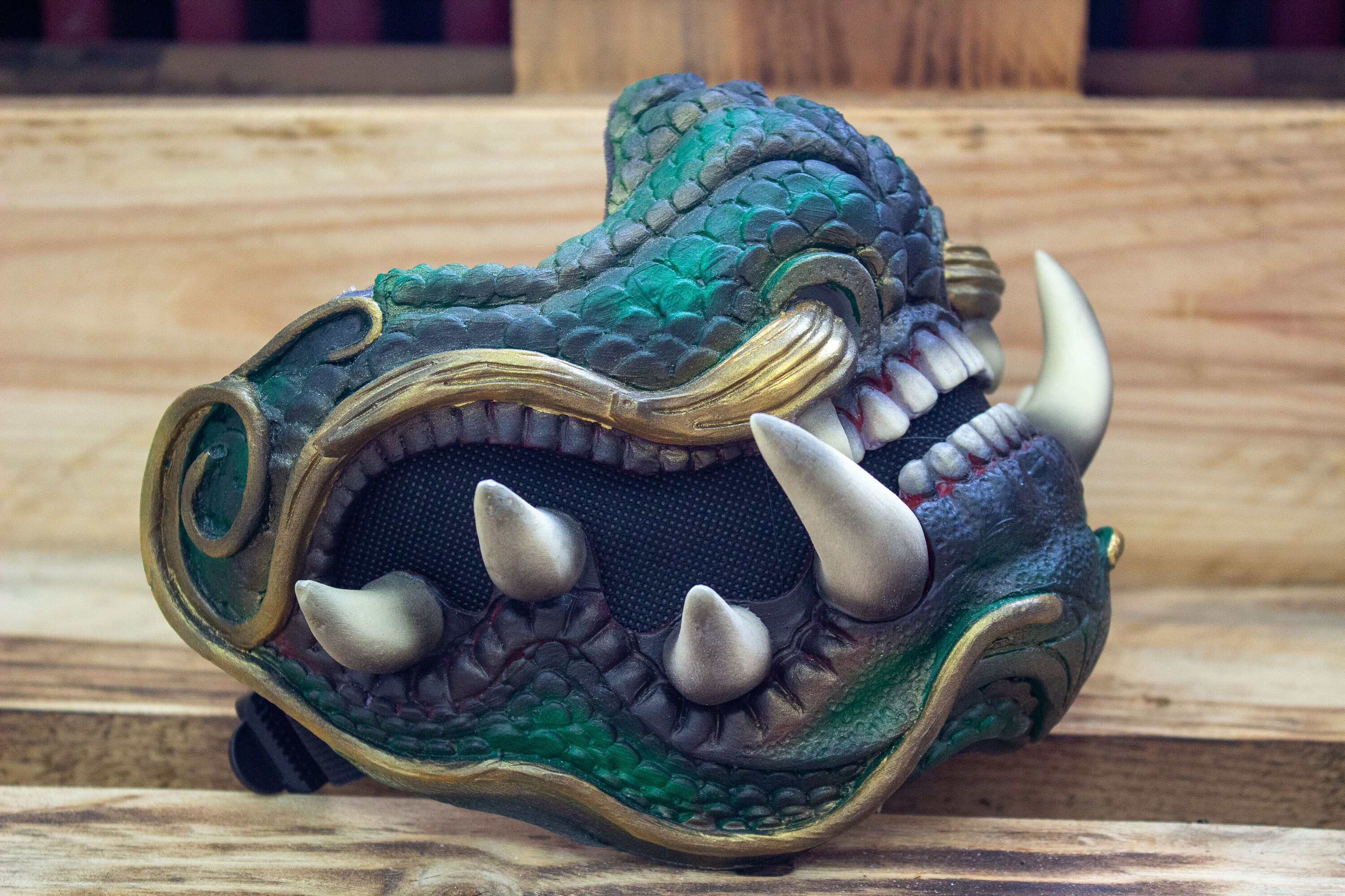Mask Dragon Smoky Fel Poison Samurai Mask - Etsy