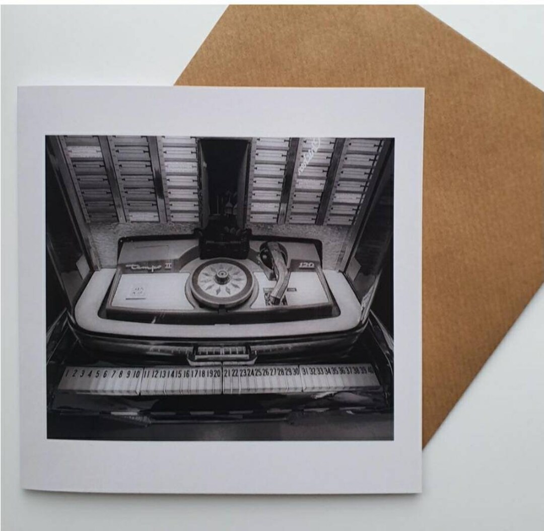 New card / jukebox card / Card for music lover / Card for musician ...