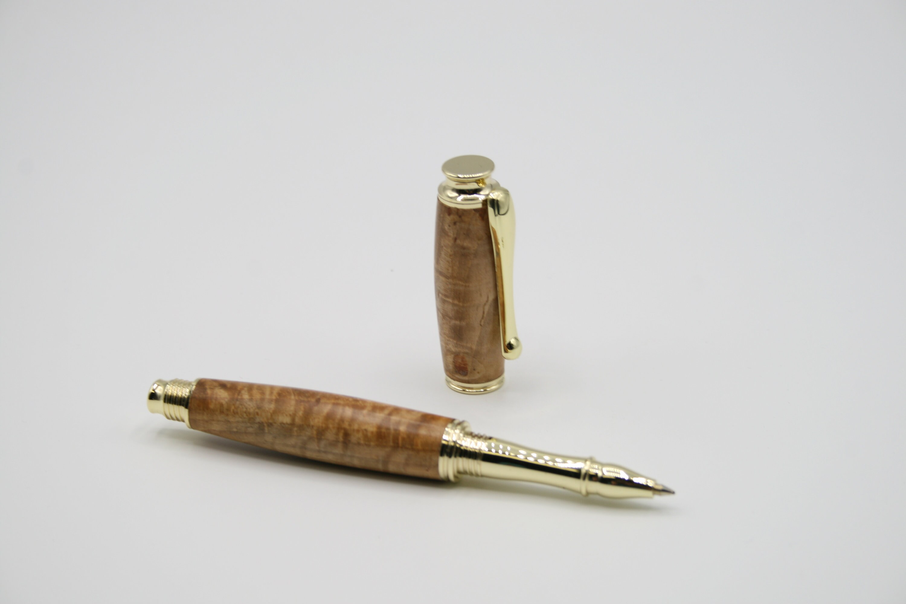 Handmade Wood Pen, Figured and Wormy Curly Kentucky Coffee Tree Wood ...