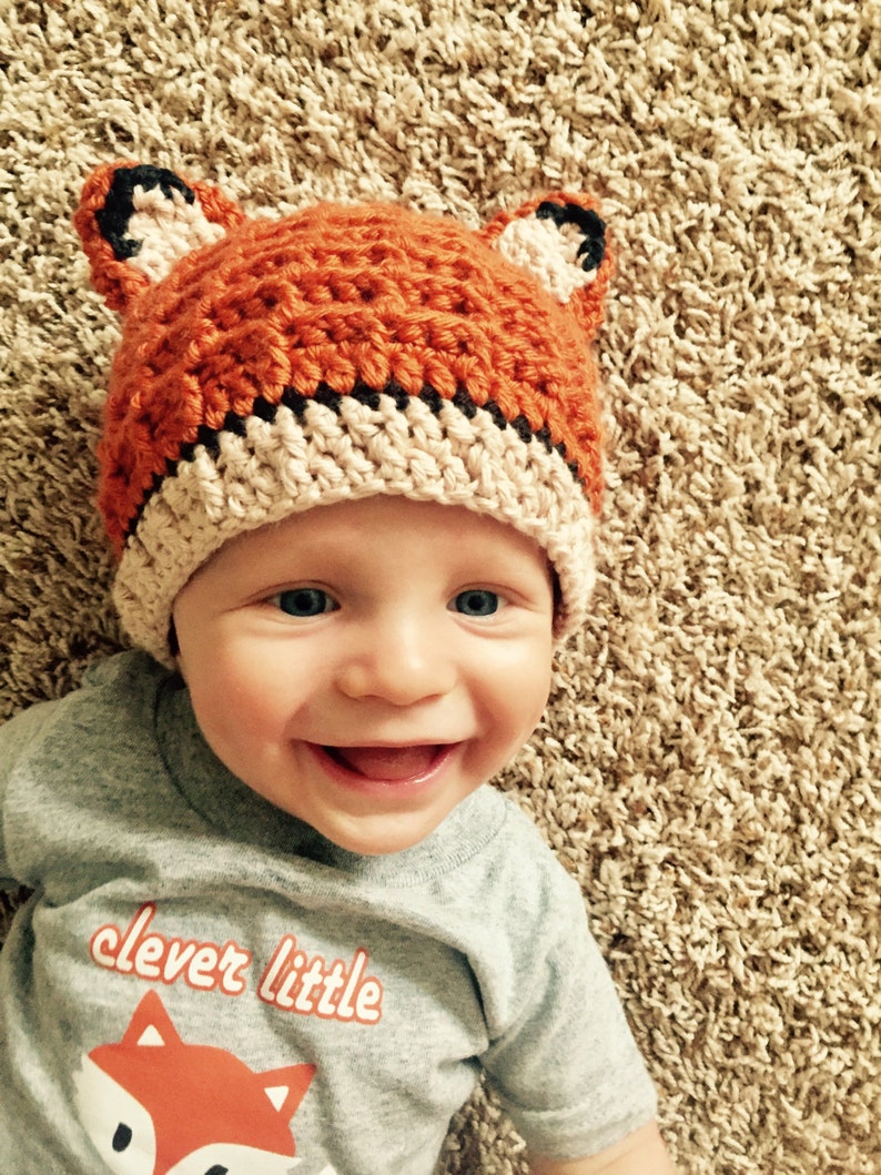 Infant Baby Toddler Child Youth Adult Waffle Fox Beanie | Etsy