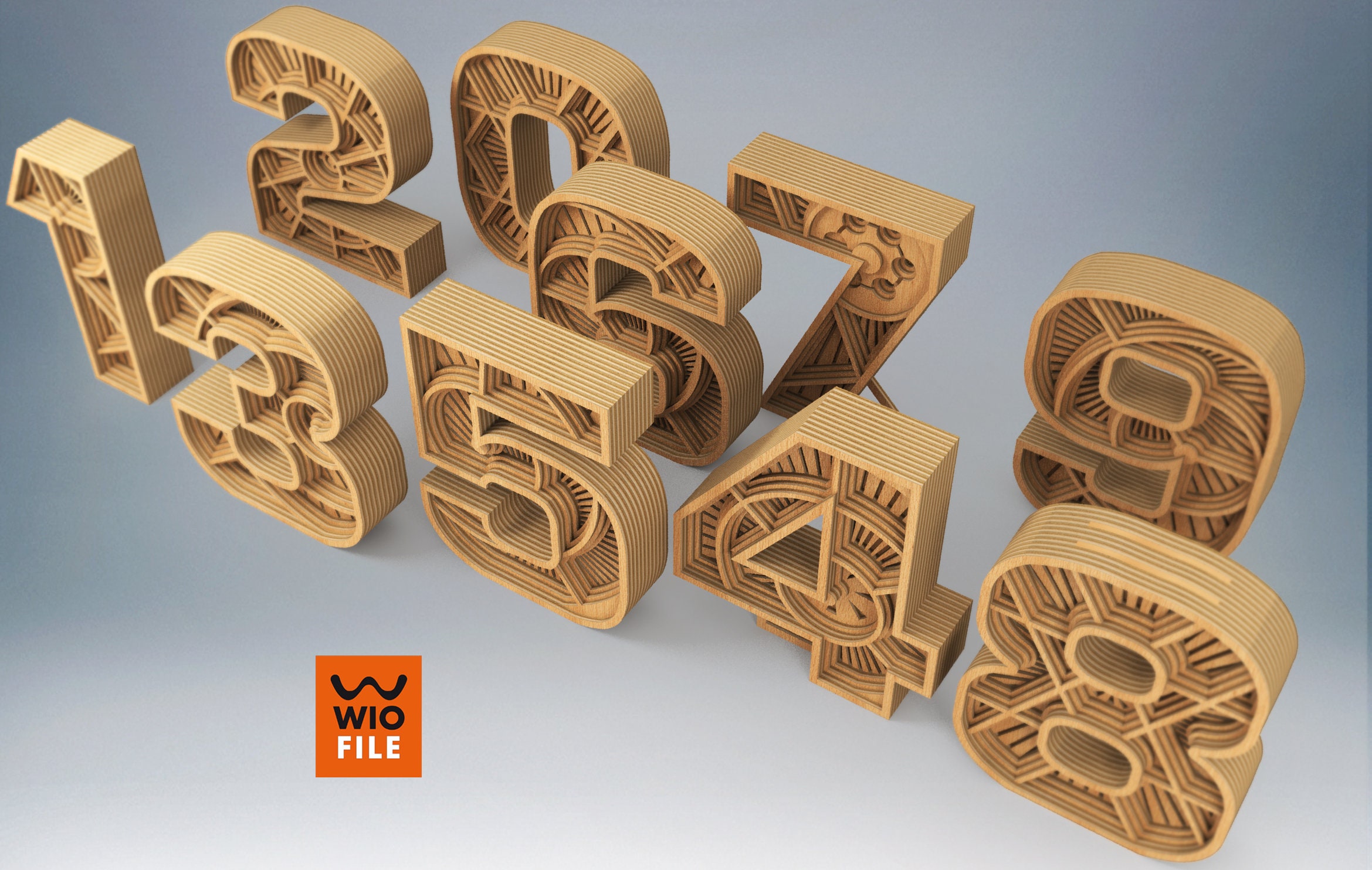3D NUMBERS Laser Cutting Files for All Numbers With MANDALA - Etsy ...
