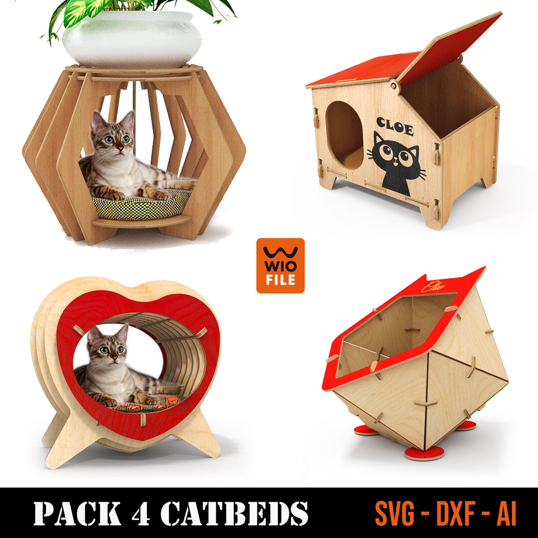 KIT With 4 Models Ready to Cut on Laser or Cnc Router SVG and DXF Files ...