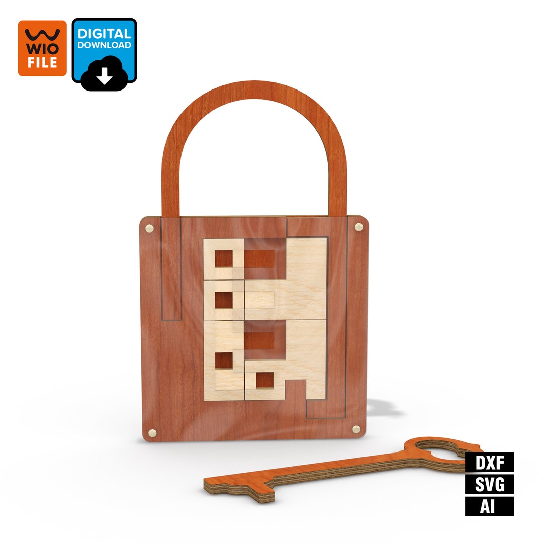 PUZZLE LOCK Play to Unlock the Lock, Files and Plans SVG, Ai and Dxf ...
