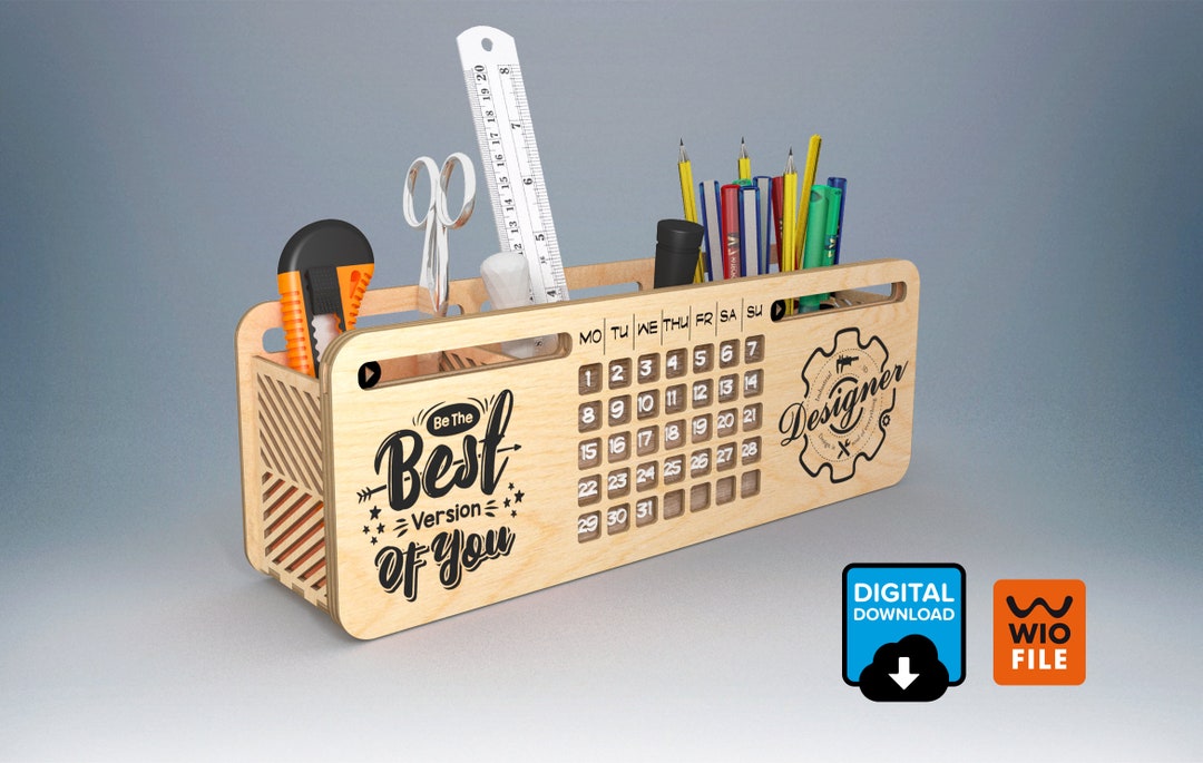 DESK ORGANIZER SVG Files to Cut a Customizable Desk Organizer With ...