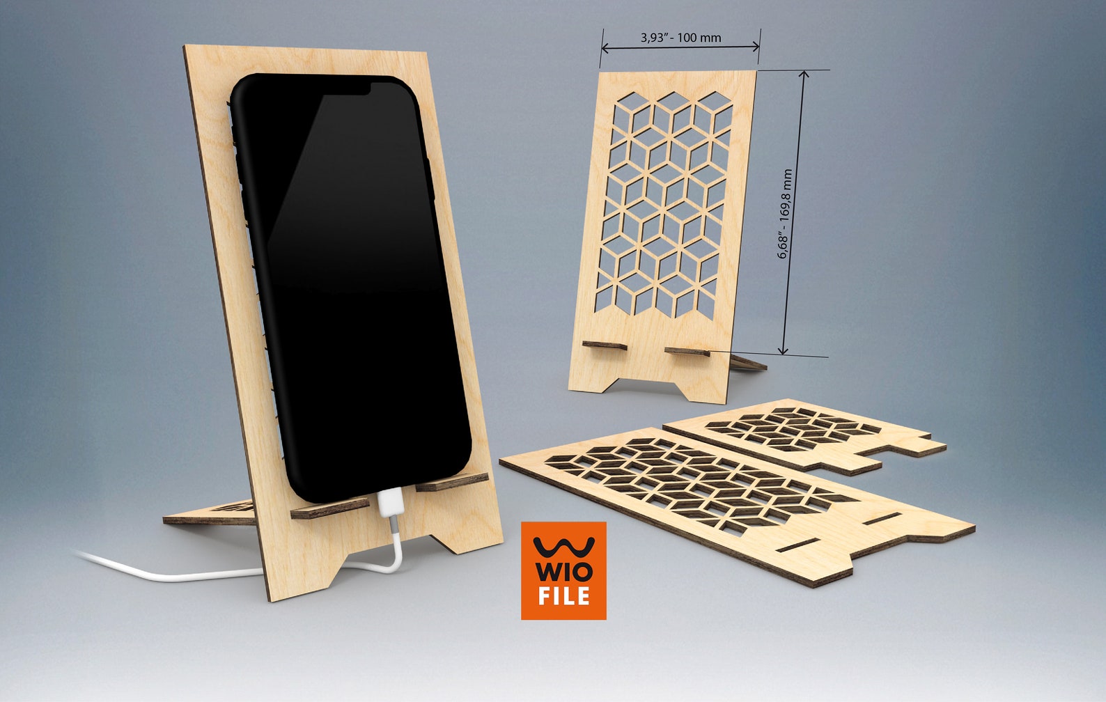 MINIMALIST PHONE STAND Download the Cutting Files and - Etsy