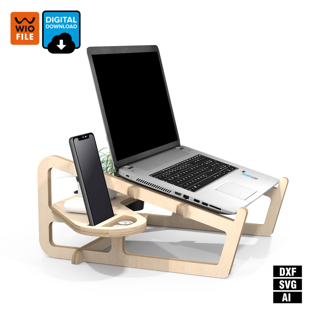 LAPTOP STAND, CNC Files Designed to Cut Wood, Workstation That Can Also ...