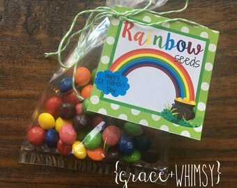 Skittles RAINBOW SEEDS Printable Candy Holders DIY St. Patrick's Day ...