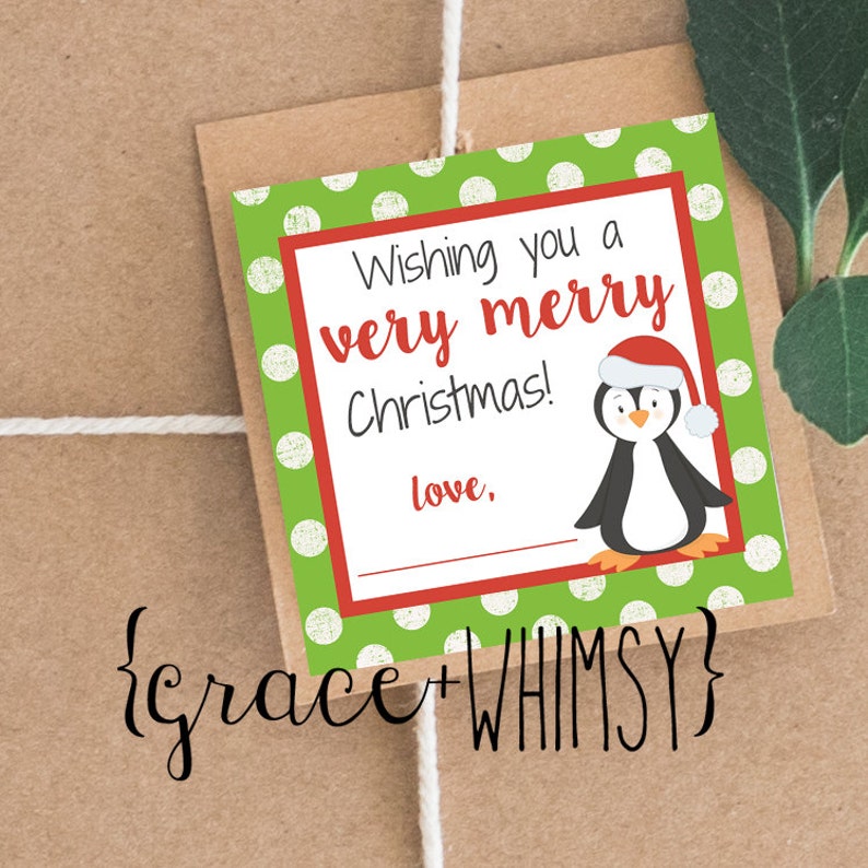 Cute Penguin Christmas Gift Tags {printable} - Etsy