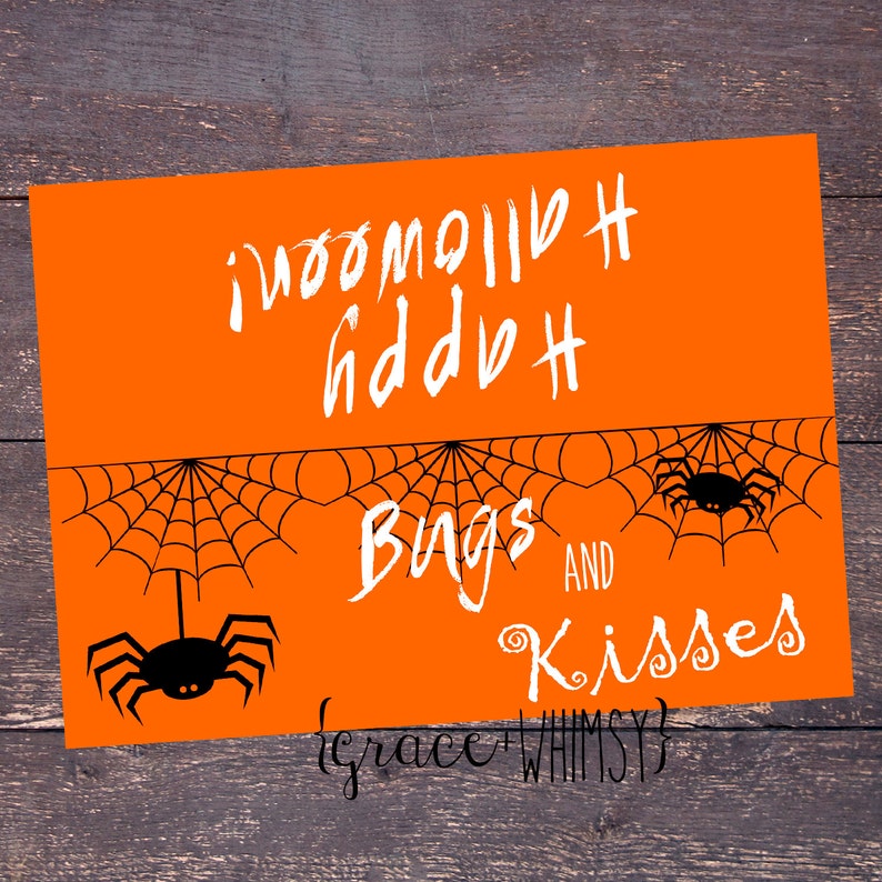 Bugs and Kisses Halloween Treat Bag Topper printable - Etsy