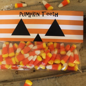 Pumpkin Teeth Treat Bag Topper {printable} - Etsy