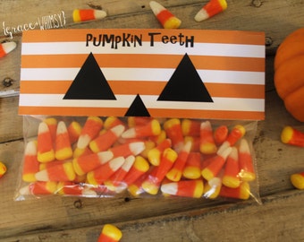 Halloween Pumpkin Teeth Bag Topper - Etsy