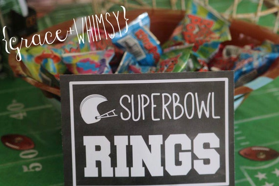 Football Party Sign Super Bowl Rings digital - Etsy