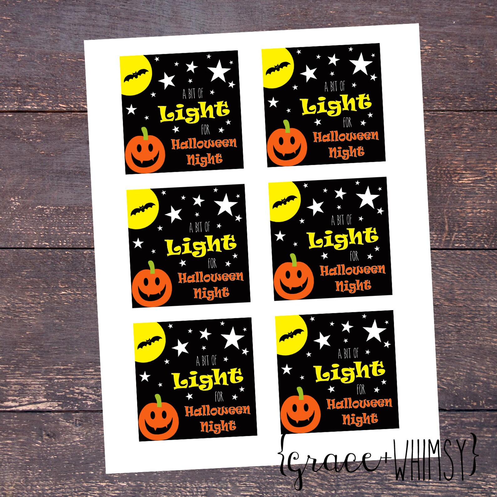 Glow Stick Halloween Tag {printable} - Etsy