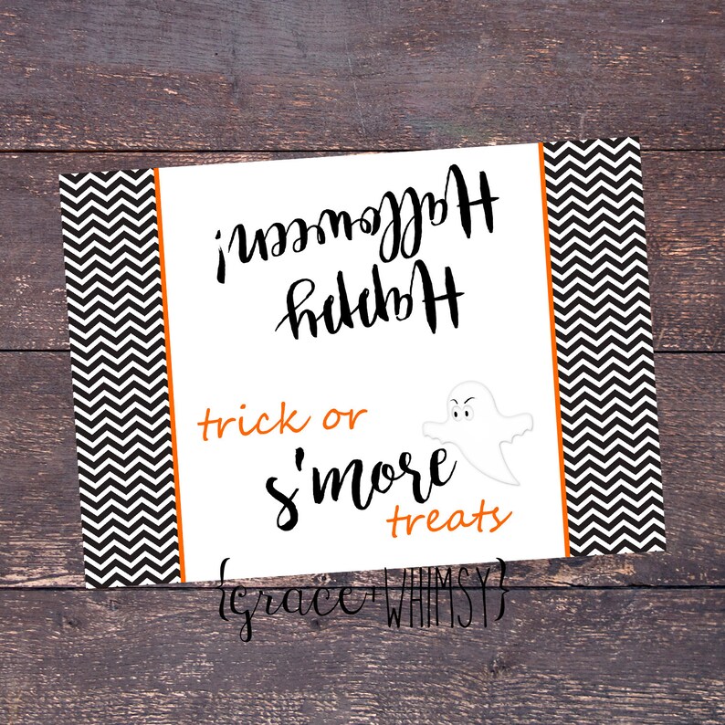 Trick or S'more Treats Halloween Treat Bag Topper - Etsy