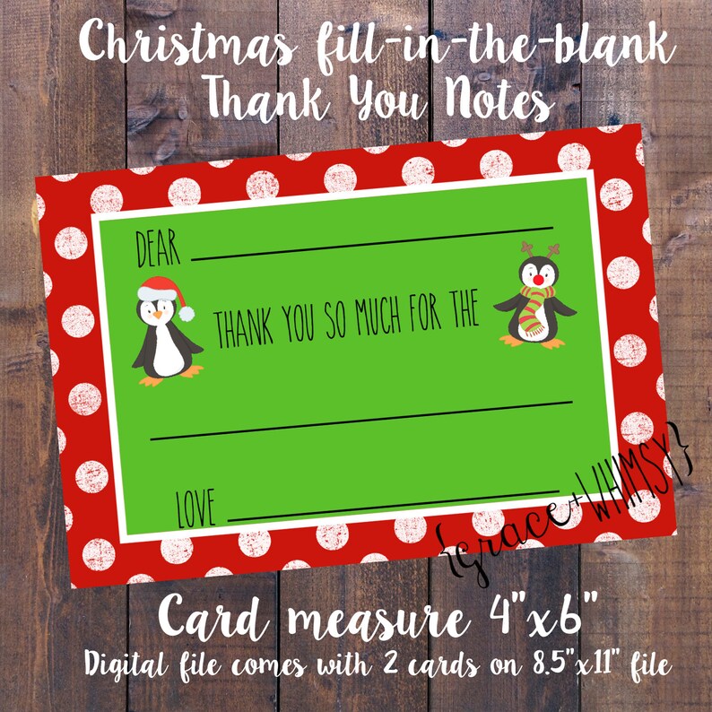 Christmas, Fill in the Blank, Childrens, Notecards digital File - Etsy