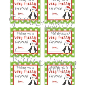 Cute Penguin Christmas Gift Tags {printable} - Etsy