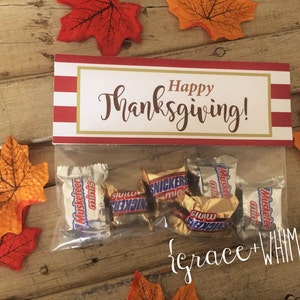 Thankful for You Thanksgiving Treat Bag Topper {digital/printable File ...