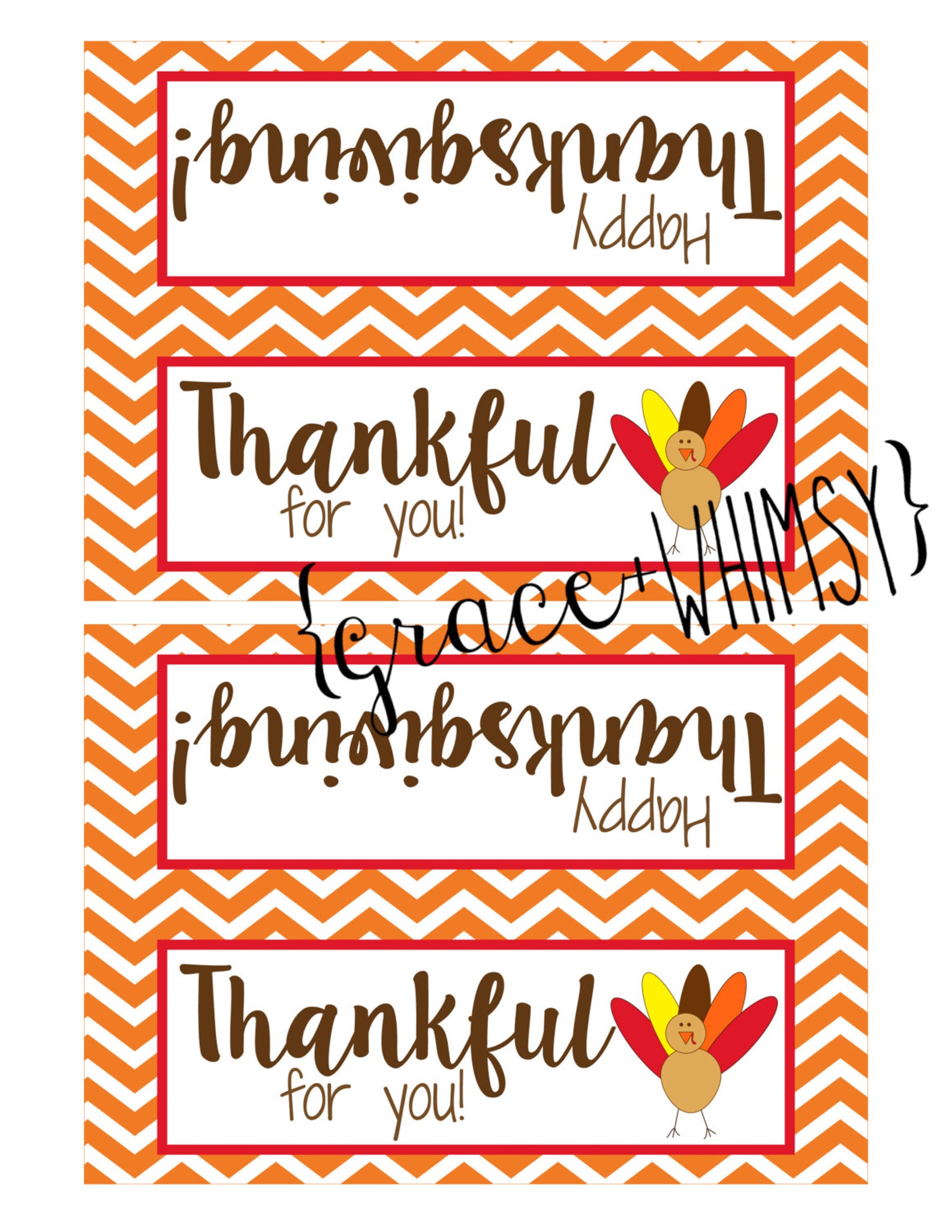 Turkey Thankful for You Treat Bag Topper {digital File} - Etsy