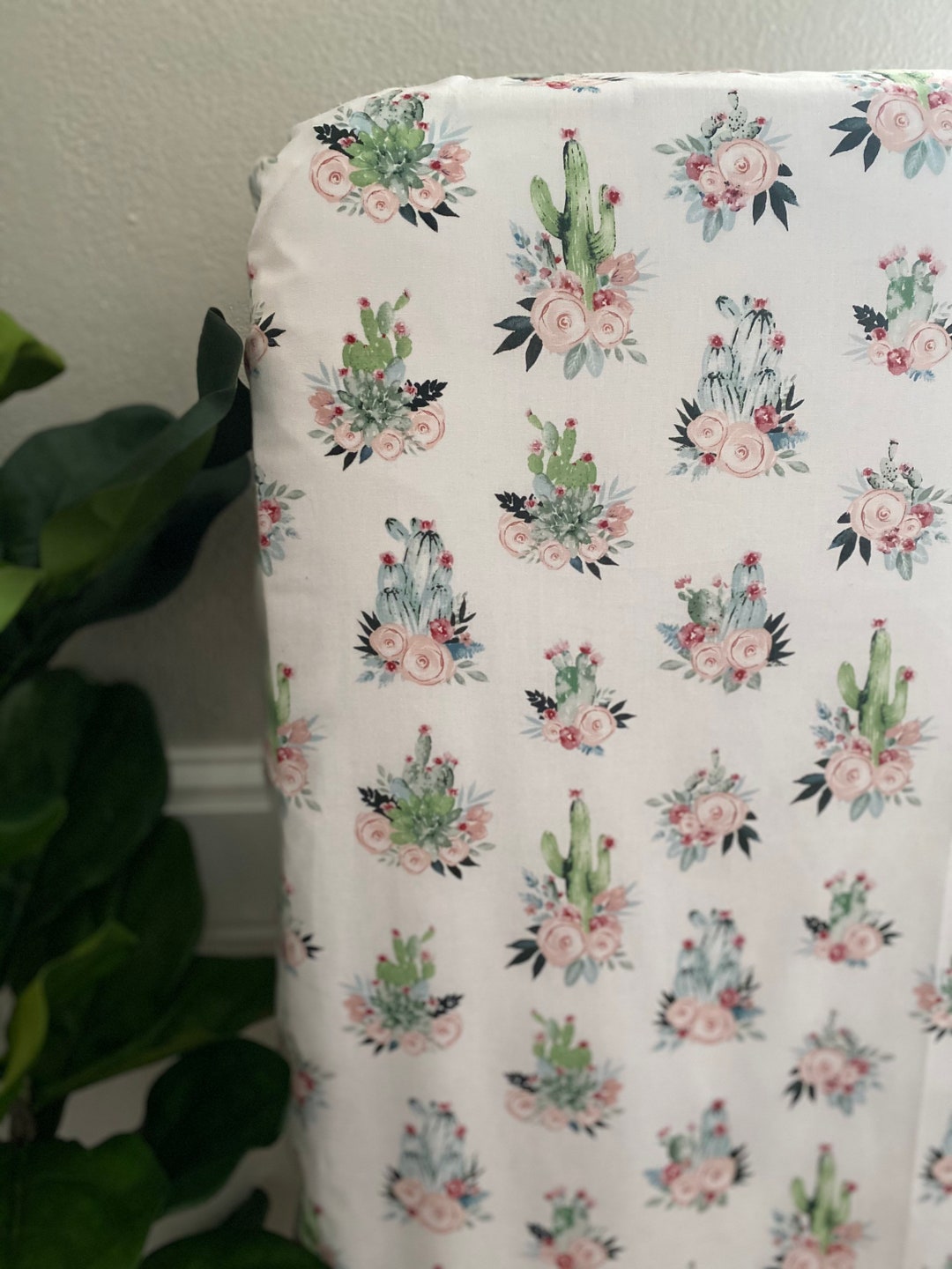 Cactus and Roses Fitted Crib Sheet - Etsy
