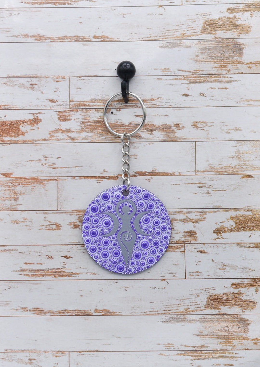 Hand Painted Dot Art Goddess Keychain - Etsy