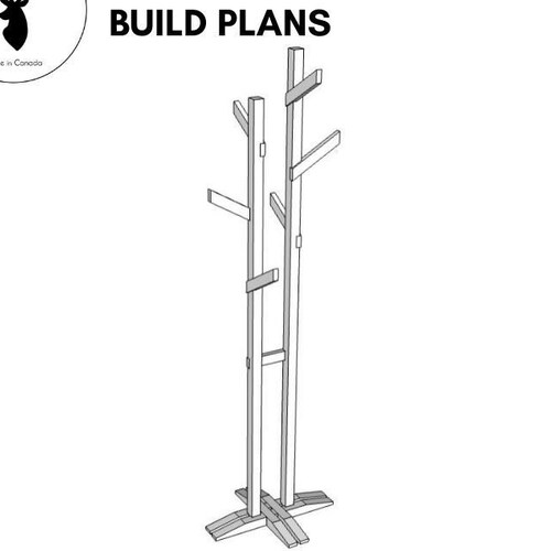 Modern Free Standing Coat Rack PDF Build Plans - Etsy