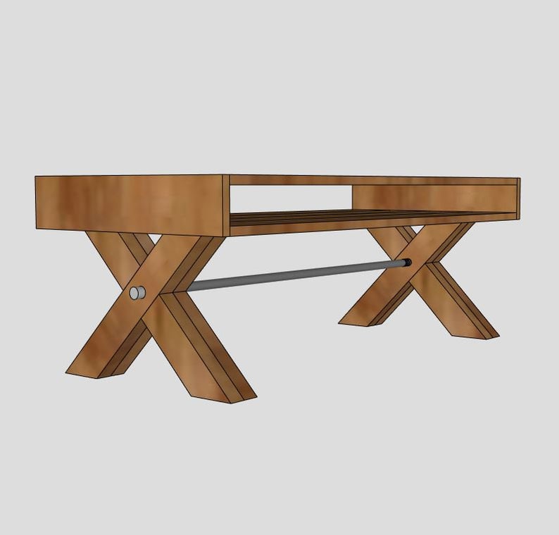 BUILD PLANS X Leg Coffee Table Plans PDF Modern Industrial - Etsy Canada