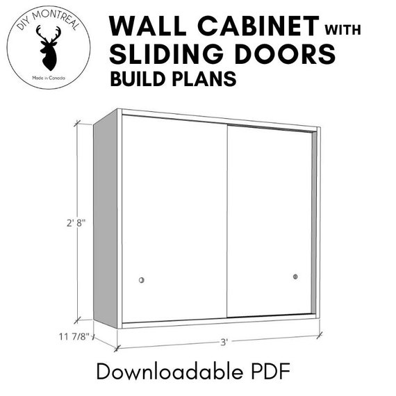 Wall Storage Cabinet With Sliding Doors Build Plans DIY Shop Storage PDF Plans Etsy