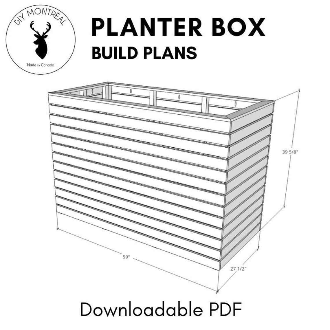 DIY Deep Slatted Planter Box / Raised Garden | PDF Build Plans - Etsy