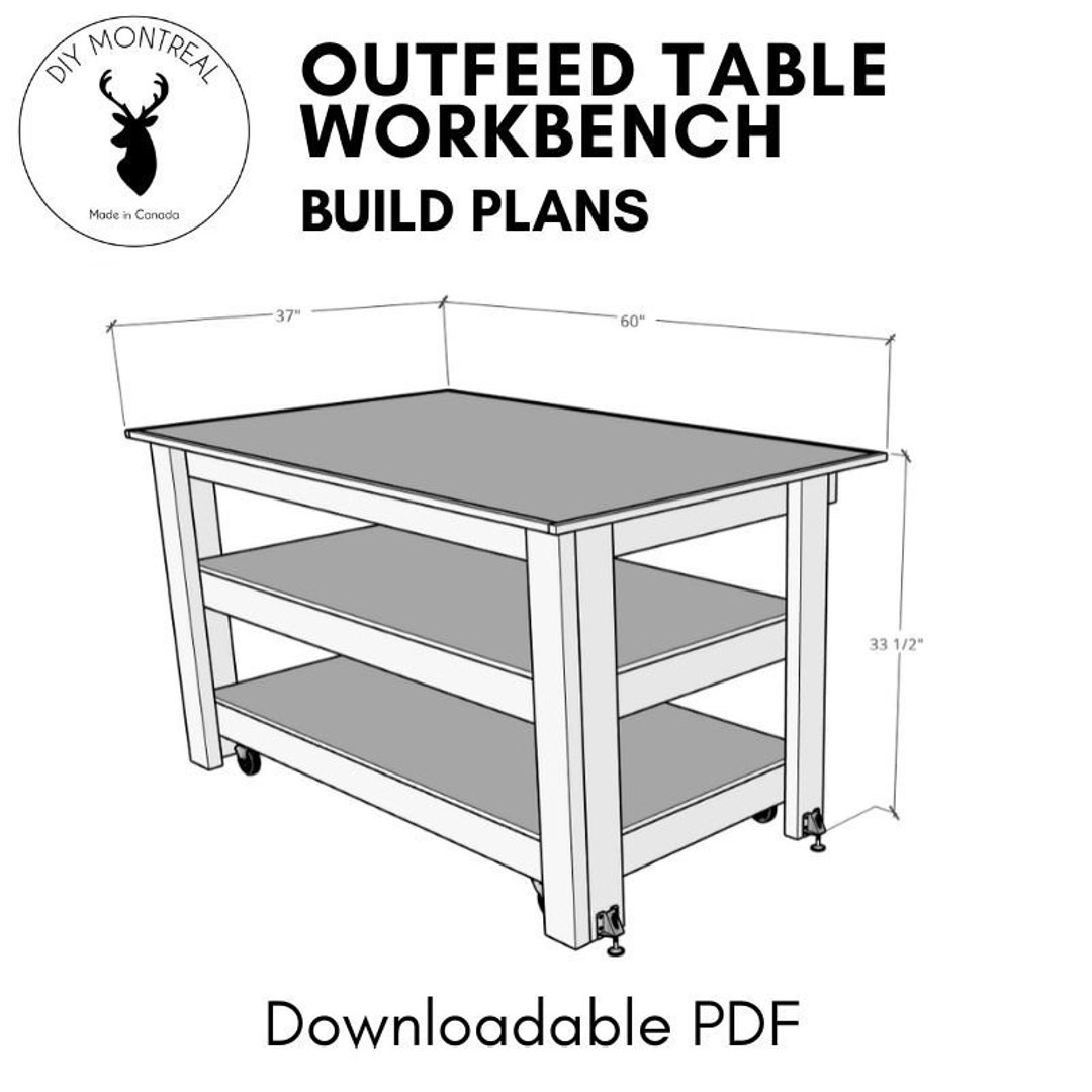 Mobile Outfeed Table / Workbench | PDF Build Plans - Etsy