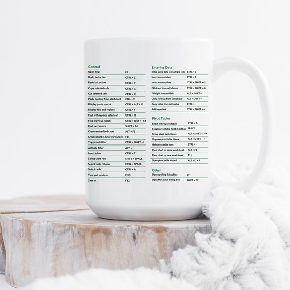 Excel Super Shortcuts Mug Excel Spreadsheet Coworker | Etsy