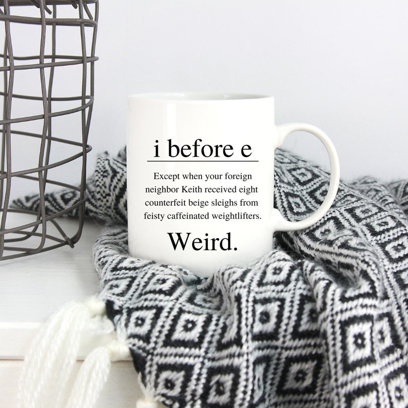 Grammar Mug Teacher Mug Grammar Police I Before E Mug | Etsy